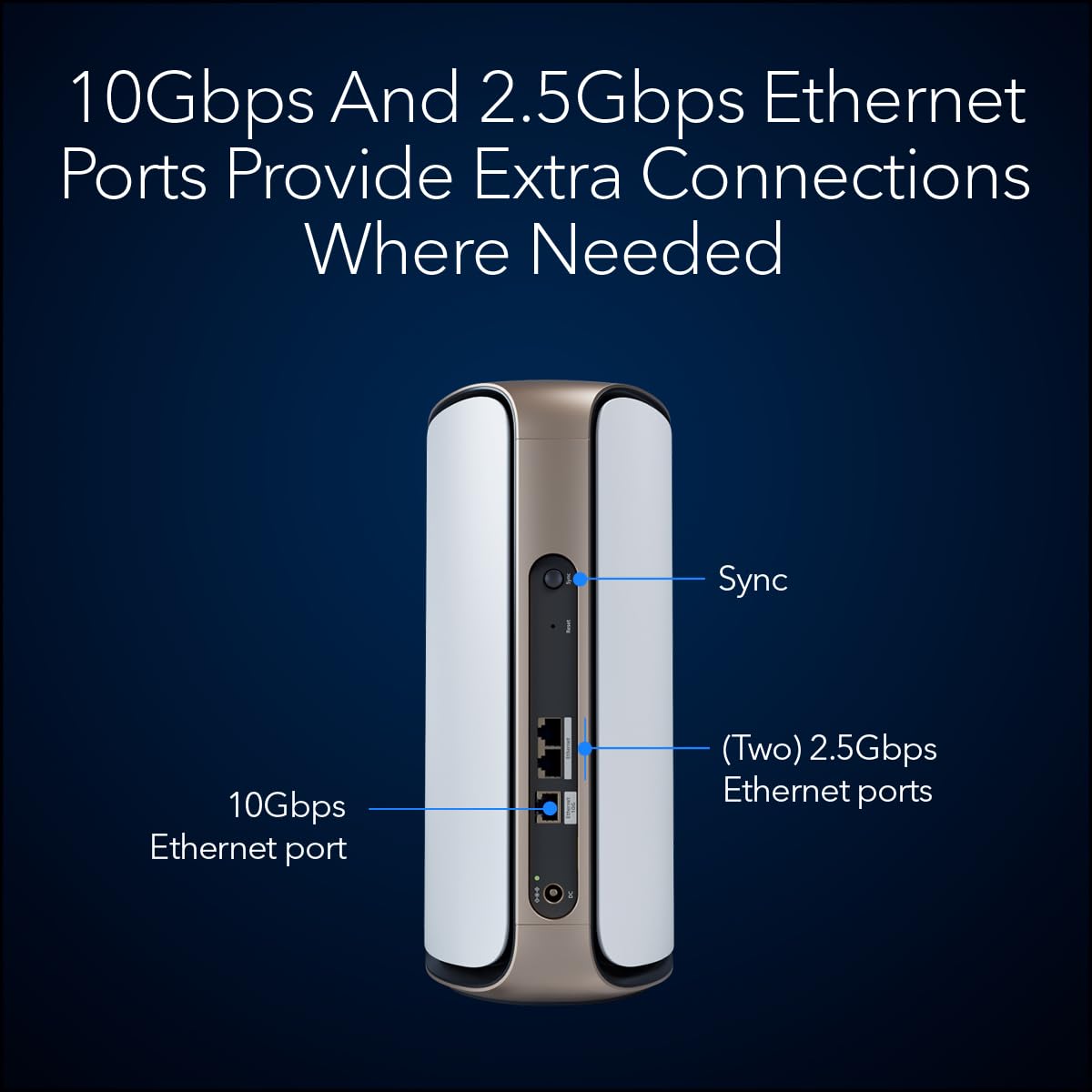NETGEAR Orbi 970 Series (RBE970) Quad-Band WiFi 7 Mesh Add-on Satellite - Works with Existing 970 Series Mesh System or Router, Security Features, Covers up to 3,300 sq. ft., BE27000 802.11be