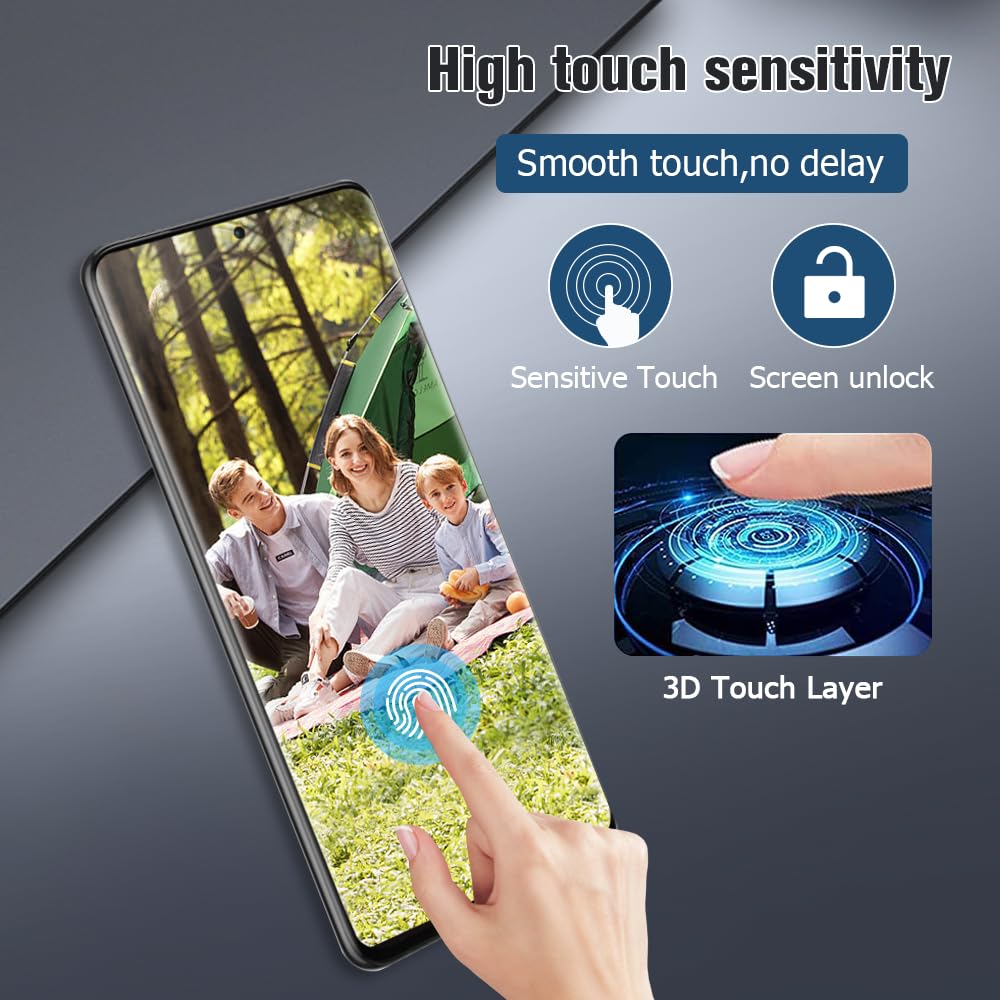 VITAVELAAA [2+2 Pack Galaxy S21 Ultra Screen Protector, Fingerprint Unlock, 9H Hardness Tempered Glass, Bubble Free, Premium HD Clear for Samsung Galaxy S21 Ultra Glass Screen Protector (6.8 Inch)