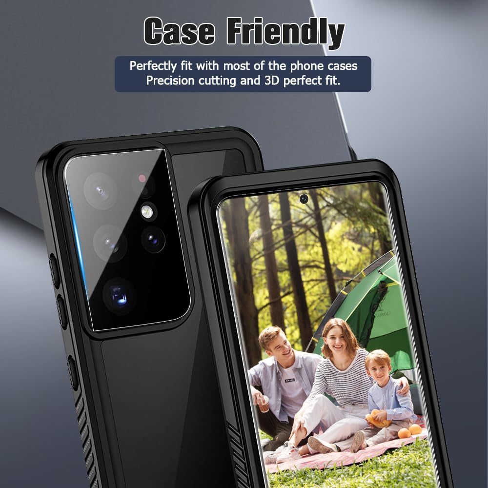 VITAVELAAA [2+2 Pack Galaxy S21 Ultra Screen Protector, Fingerprint Unlock, 9H Hardness Tempered Glass, Bubble Free, Premium HD Clear for Samsung Galaxy S21 Ultra Glass Screen Protector (6.8 Inch)
