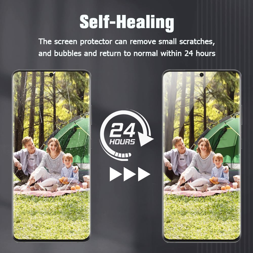 VITAVELAAA [2+2 Pack Galaxy S21 Ultra Screen Protector, Fingerprint Unlock, 9H Hardness Tempered Glass, Bubble Free, Premium HD Clear for Samsung Galaxy S21 Ultra Glass Screen Protector (6.8 Inch)