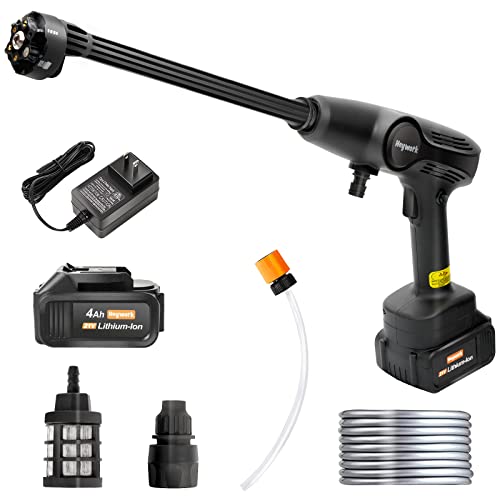 Heywork Cordless Pressure Washer, 600PSI Portable Pressure Washer Handheld, Power Pressure Cleaner with 6-in-1 Adjustable Nozzle