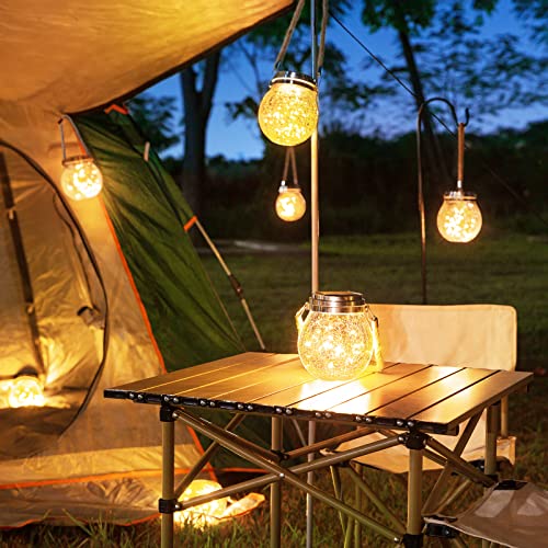 ROSHWEY Solar Lantern, 2 Pack Outdoor Lanterns with 30 LED Waterproof Garden Decor Patio Solar Lights Outdoor Decorative Backyard Solar Lanterns Outdoor Hanging ( Warm Light )