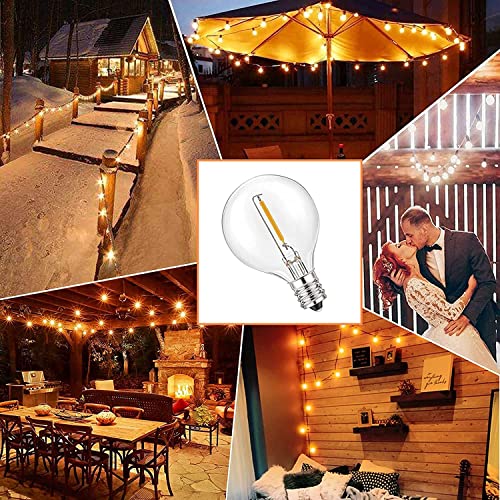 VMANOO Outdoor String Lights 25Ft 24 G40 LED Bulbs Waterproof for Outside Yard Gazebo Party Wedding Tents Porch Garden Bistro Pergola Backyard Deck Hanging Indoor Balcony Decor Patio Lights