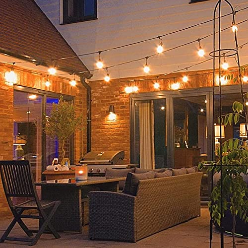 VMANOO Outdoor String Lights 25Ft 24 G40 LED Bulbs Waterproof for Outside Yard Gazebo Party Wedding Tents Porch Garden Bistro Pergola Backyard Deck Hanging Indoor Balcony Decor Patio Lights