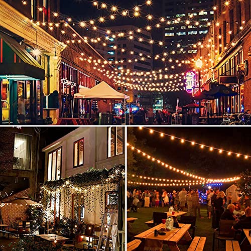VMANOO Outdoor String Lights 25Ft 24 G40 LED Bulbs Waterproof for Outside Yard Gazebo Party Wedding Tents Porch Garden Bistro Pergola Backyard Deck Hanging Indoor Balcony Decor Patio Lights