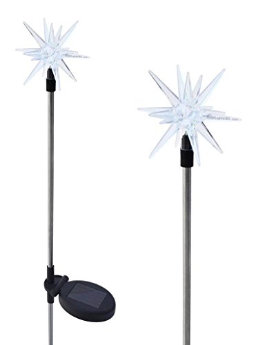 Solar Wholesale 1011-2 Outdoor Garden Starburst Stake Solar Lights, a pack of 2