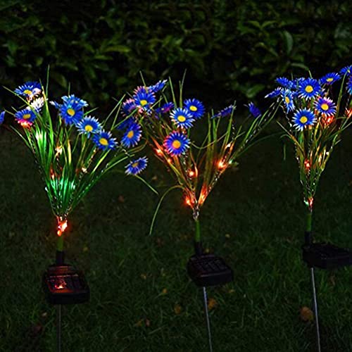 AMZSTAR Solar Garden Stake Lights,28 LED Daisy Flower Decorative Lights Outdoor Waterproof Solar Powered Landscape Lights for Yard/Patio/Walkway/Pathway/Path Light (Blue)
