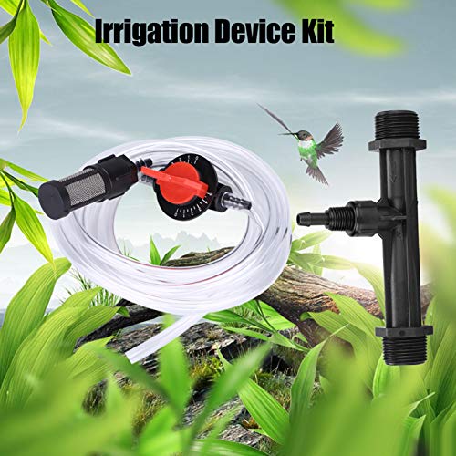 TOPINCN Fertilizer Injector, Plastic Garden Irrigation Device Kit G3/4 Fertilizer Injector + Switch + Filter + Water Tube
