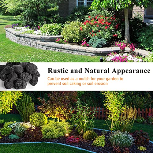 GASPRO 10 lb Large Black Lava Rocks, 1-3 Inch, Ideal for Outdoor Fire Pits, Indoor Fireplaces with Propane and Natural Gas