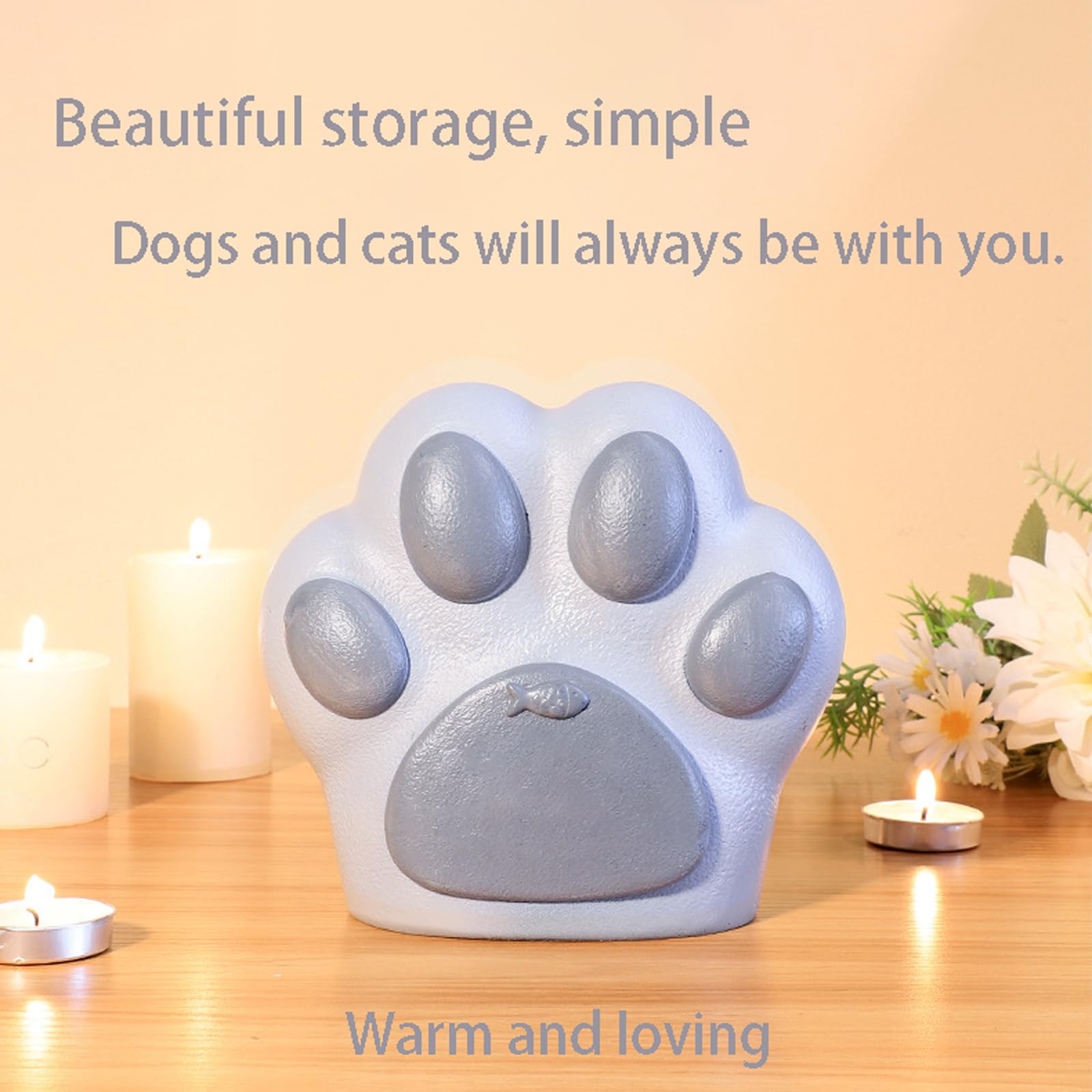 Personalized Pet Urns for Dog or Cat Ashes, Pet Cremation Urns Pet Urns, Pet Ashes Cat and Dog Claw Creative Urn Customizable Text Content (16cm * 8.5cm * 14cm/6.2" x3.4 x5.9)