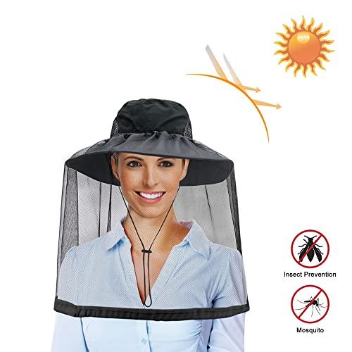 CozyCabin 3PCS Mosquito Head Net Mesh Face Netting for Hats, Head Mesh Protecting Net for Outdoor Hiking Camping Garden