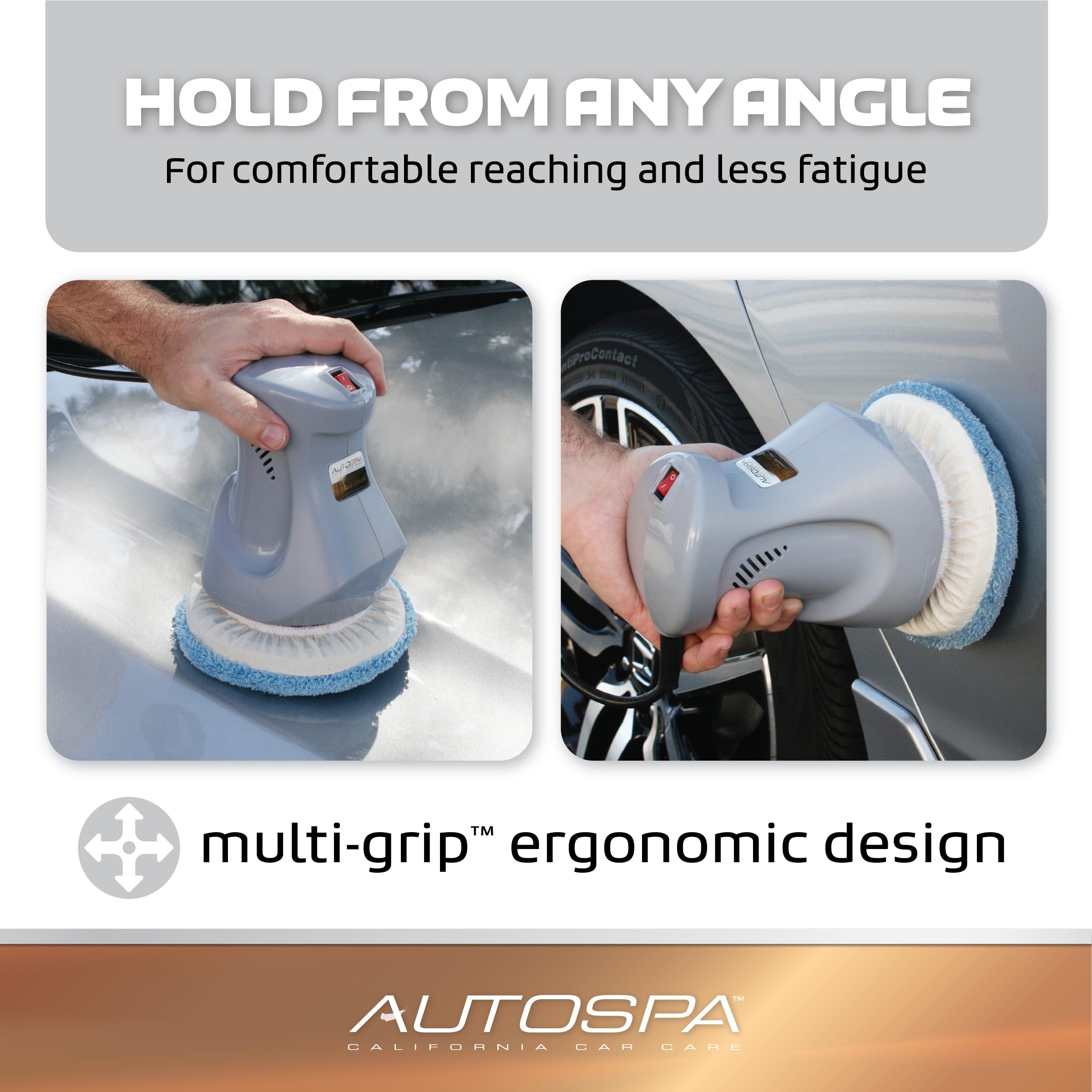 AutoSpa 94000AS Random Orbital 6" 120V Automotive Polisher with 2 Bonus Bonnets