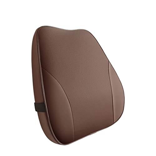 SPICLY Lumbar Pillow PU Leather Car Neck Pillow Car Seat Head Support Car Lumbar Pillow Relief Driving Car Lumbar Pad (Color : Brown)