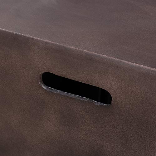Propane Fire Pit - Outdoor Patio - Fire Pit Table - Stainless Steel Burner Patio Heater with Lava Rocks and Cover - 42" Round - Dark Brown 50,000 BTU - by Royal Garden