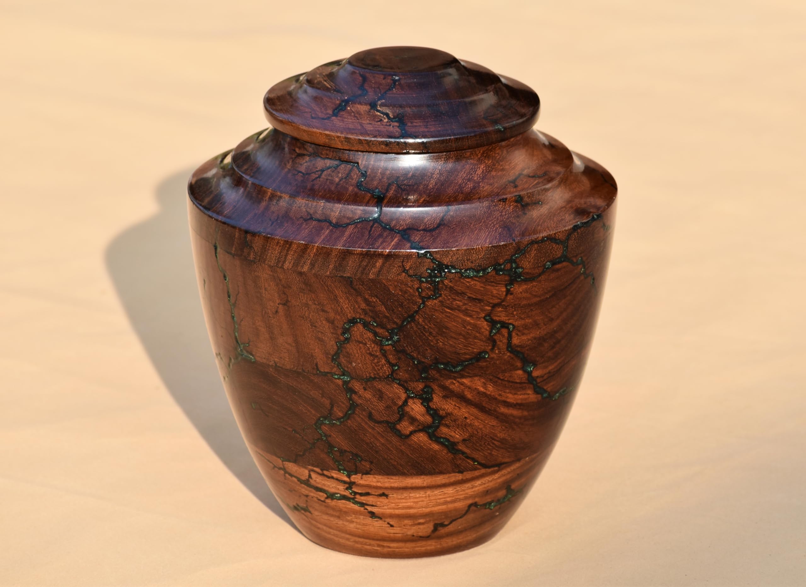 Rosewood Wooden urn Box Lichtenberg Figure Resin urn for Ashes Cremation urn Urn for Human Ashes Decorative urn Funeral Urn for Adult Pet Loss urn Sympathy Gift Memorial urn (Large up to 200 lb)