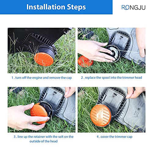 RONGJU 18 Pack Weed Eater Replacement Parts for Black&Decker AF-100, 14 Pack 30ft 0.065" String Trimmer Line Replacement Spools + 2 Pack RC-100-P Caps&Springs (14 Spools + 2 Caps + 2 Springs)