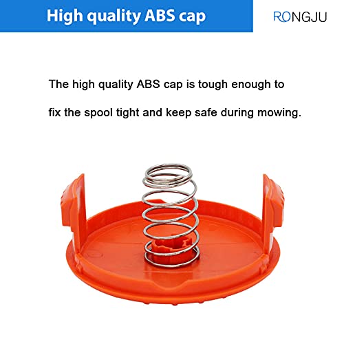 RONGJU 18 Pack Weed Eater Replacement Parts for Black&Decker AF-100, 14 Pack 30ft 0.065" String Trimmer Line Replacement Spools + 2 Pack RC-100-P Caps&Springs (14 Spools + 2 Caps + 2 Springs)