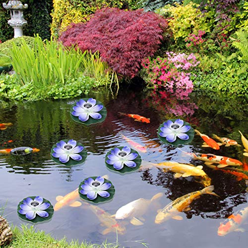 CHICIRIS Floating Pool Lights, Waterproof Solar Pond Pool Lights Multi-Colored LED Night Light, Flower Floating Lamp for Swimming Pool, Beach, Garden(Purple)