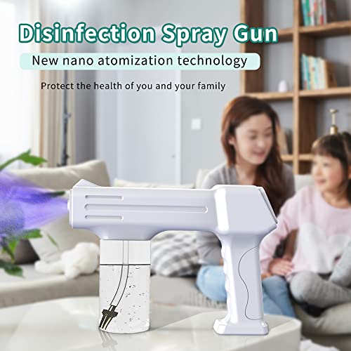Disinfection Nano Steam Gun,Nano Spray Fogger,machine cordless disinfectant sprayer fogger,Portable Handheld Atomizer Steam Gun Sprayer for Home Office Car School Garden Gift (White)