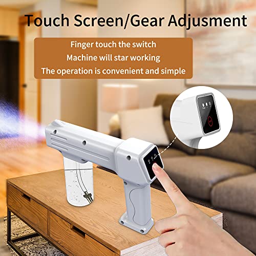 Disinfection Nano Steam Gun,Nano Spray Fogger,machine cordless disinfectant sprayer fogger,Portable Handheld Atomizer Steam Gun Sprayer for Home Office Car School Garden Gift (White)