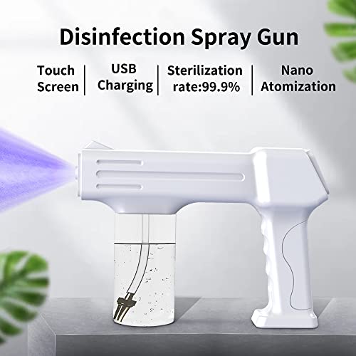 Disinfection Nano Steam Gun,Nano Spray Fogger,machine cordless disinfectant sprayer fogger,Portable Handheld Atomizer Steam Gun Sprayer for Home Office Car School Garden Gift (White)