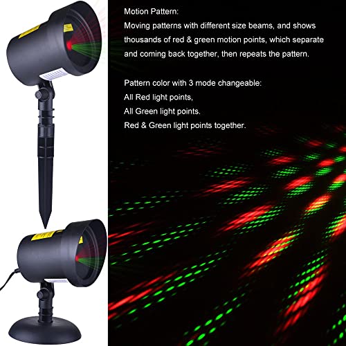 O'Black Outdoor Motion Laser Lights Projector (Green & red Stars) for Party As Seen on TV, Star Pattern Beam Holiday Lighting House Wall Bar KaraOK Wedding Birthday Valentines Party