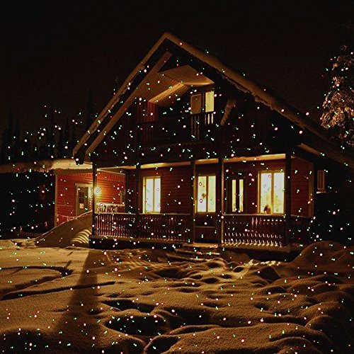 O'Black Outdoor Motion Laser Lights Projector (Green & red Stars) for Party As Seen on TV, Star Pattern Beam Holiday Lighting House Wall Bar KaraOK Wedding Birthday Valentines Party