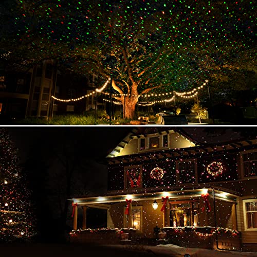 O'Black Outdoor Motion Laser Lights Projector (Green & red Stars) for Party As Seen on TV, Star Pattern Beam Holiday Lighting House Wall Bar KaraOK Wedding Birthday Valentines Party