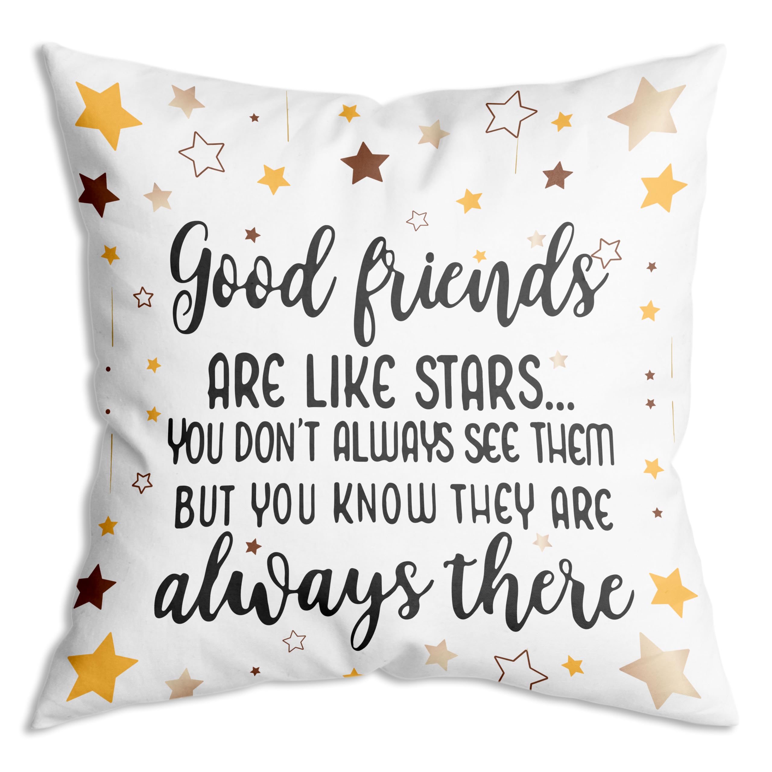 ZNGFON Good Friends are Like Stars Good Friendship Gift Throw Pillow Covers 18x18 Inch for Birthday,Galentine's Day,Friends Gifts for Women,Female,Her,Girls,Bestie Friends,Sisters,Soul Sister