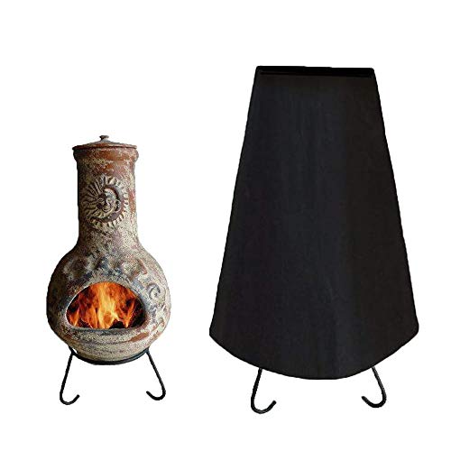 DANCHENG Classic Classic Chiminea Accessories Water-Resistant 8"X24"X48"inches Inches Brown Chiminea Cover Fire Pit Heater Cover,Outdoor Garden Heater Cover