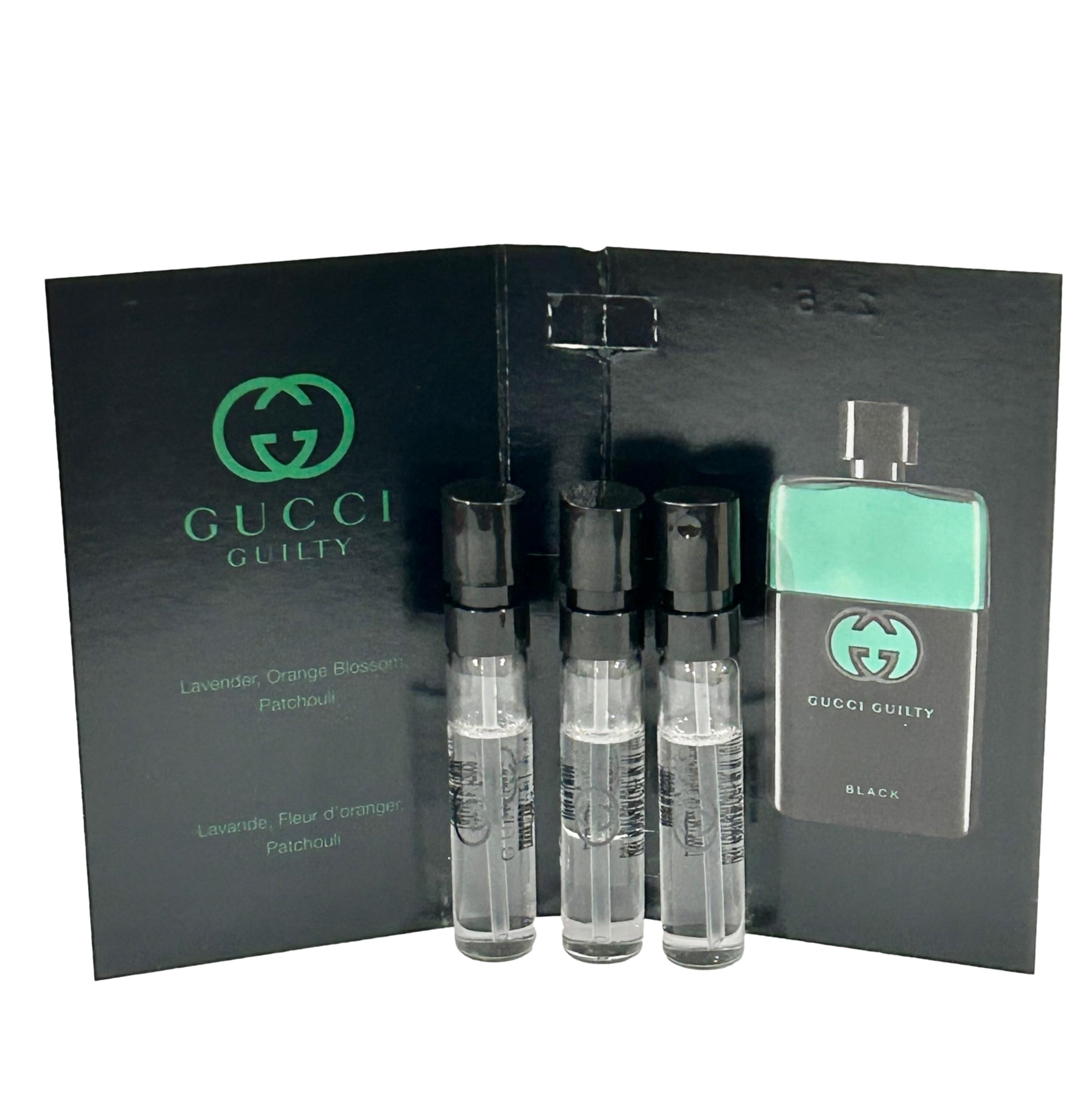 Gucci Guilty Black Sample Perfume Men EDT Spray Pour Homme MINI SMALL Travel Size 1.5 ML / 0.05 (3676) - set of 3