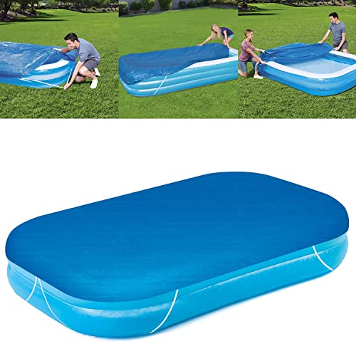 Inflatable Rectangle Pool Cover 103 in x 69 in (262 cm x 175 cm) Rectangular Pool Cover Dustproof Square for Garden Outdoor Paddling Family Rectangle Pools Protector