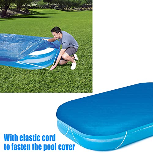 Inflatable Rectangle Pool Cover 103 in x 69 in (262 cm x 175 cm) Rectangular Pool Cover Dustproof Square for Garden Outdoor Paddling Family Rectangle Pools Protector