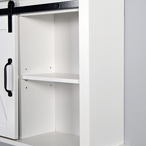 HBRR 27x19 Inch Wall Mount Bathroom Medicine Cabinet with 2 Adjustable Shelves & Barn Door, White, 27.16 "Lx7.8 0" Wx19.68 H