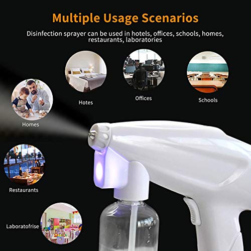 Froluya Portable Spray Machine,Handheld Portable Fogger Machine Rechargeable Nano Steam Atomizer 200ml/12oz,Electric Sprayer Nozzle Adjustable Fogger for Home Office School Store or Garden