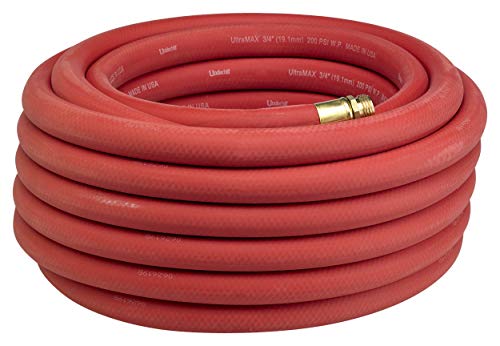 Underhill UltraMax Commercial Garden Water Hose 25 ft, Heavy-Duty, Rubber, Flexible, Kink Free, Industrial, 800 psi, H10-025R, 1" x 25', Red