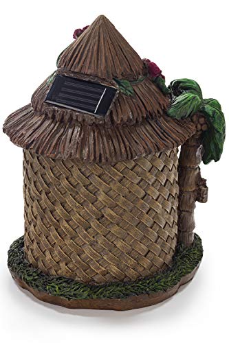 VP Home Tiki Hut Solar Light for Home and Outdoor Decor, Tiki Hut Solar Powered Flickering LED Garden Light Backyard Tiki Hut Backyard Decoration Tiki Hut Solar Powered LED Garden Light
