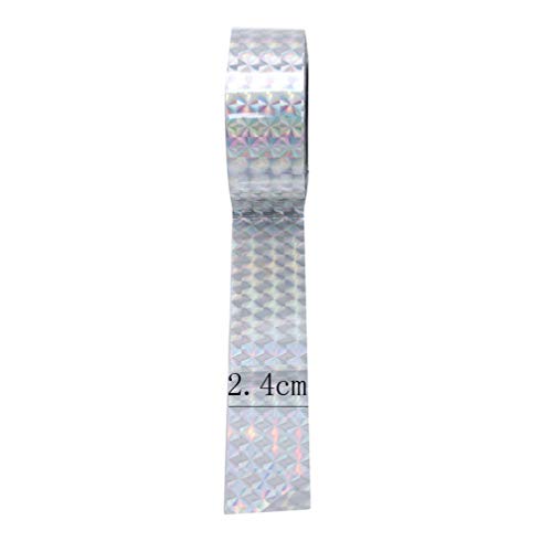 LoveAloe 2.4150FT Bird Scare Tape Eco-Friendly Bird Scare Ribbon Reflective Scare Tape Ribbon for Home or Garden