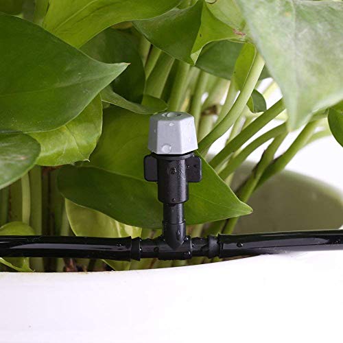 Felicetong 10m Home Garden Patio Misting Micro Flow Drip Irrigation Misting Cooling System with 10pcs Plastic Mist Nozzle Sprinkler for Plant Flower