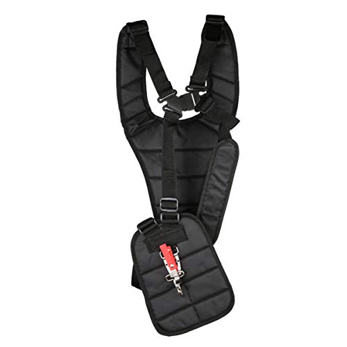 DOITOOL Comfort Padded Belt Shoulder Harness, Trimmer Double Shoulder Harness Strap, Adjustable Nylon Belt for Brush Cutter Garden Lawn (Black)