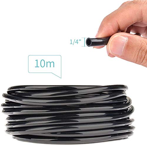 Felicetong 10m Home Garden Patio Misting Micro Flow Drip Irrigation Misting Cooling System with 10pcs Plastic Mist Nozzle Sprinkler for Plant Flower
