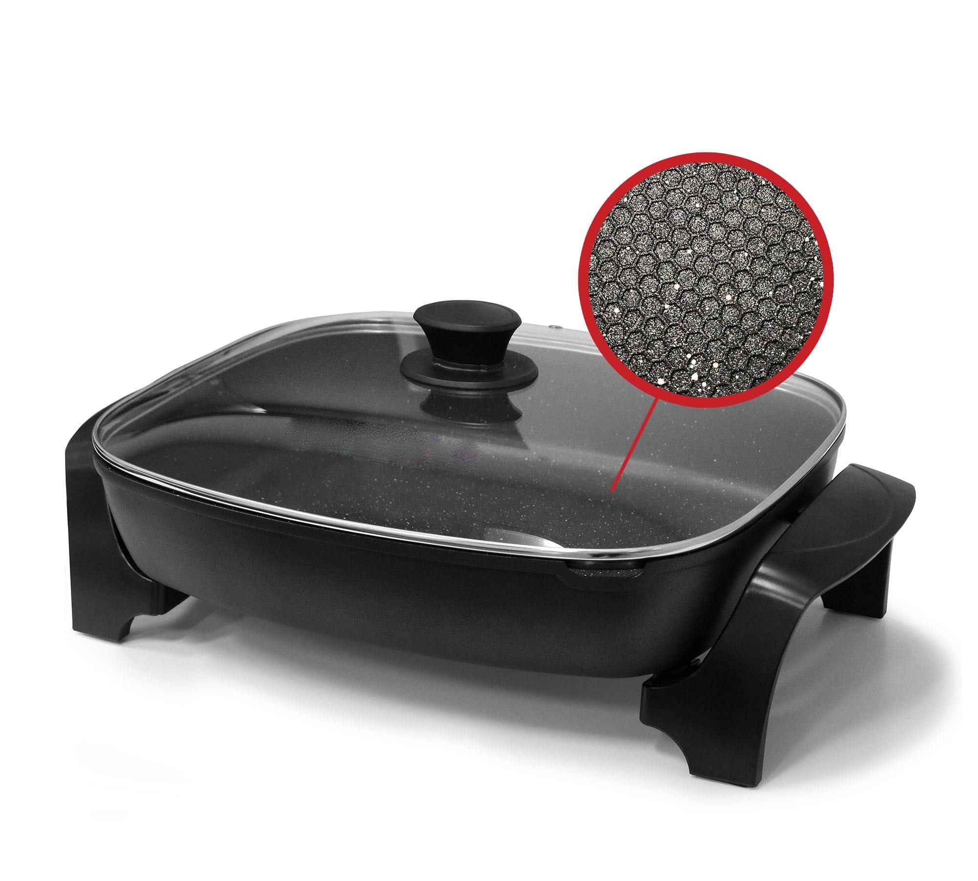 10.5-Quart Jumbo Electric Skillet with Easy-Pour Spout, Black - Versatile Cooking Made Easy