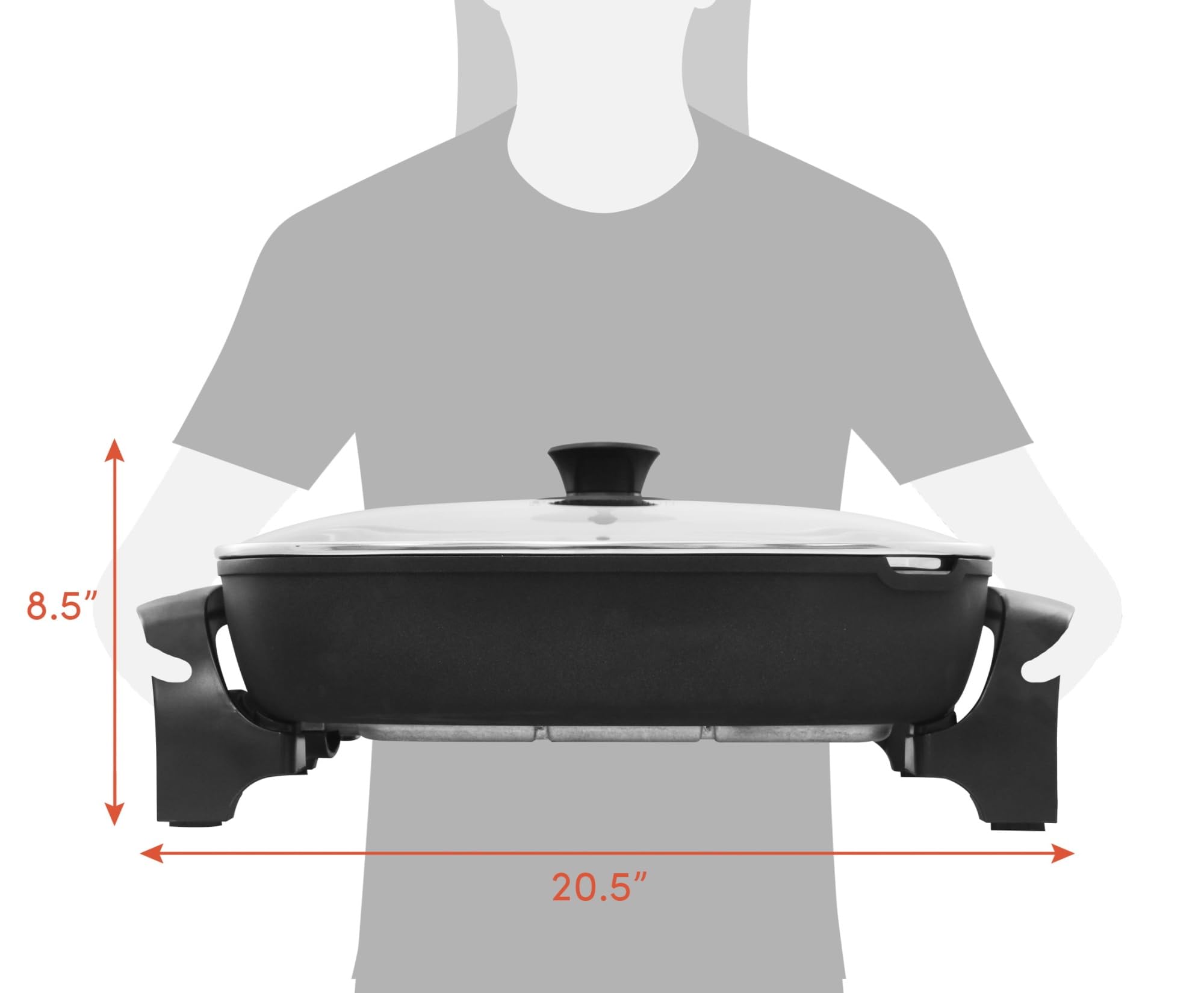 10.5-Quart Jumbo Electric Skillet with Easy-Pour Spout, Black - Versatile Cooking Made Easy