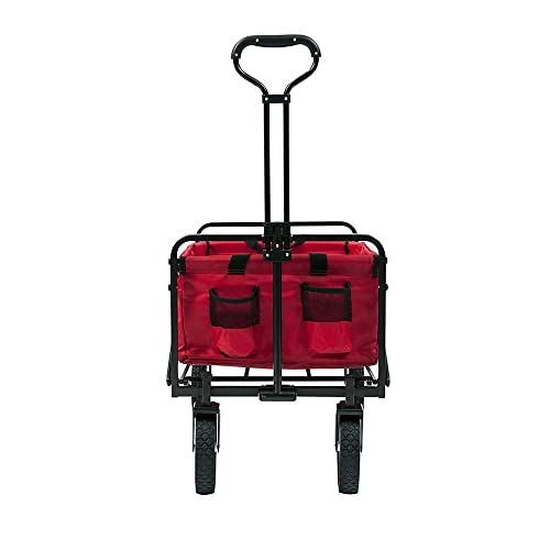MXIAOXIA Collapsible Folding Garden Outdoor Park Utility Wagon Picnic Camping Cart with Replaceable Cover (Standard Size 8" Wheels) (Color : White-Dinosaur Doodle4)