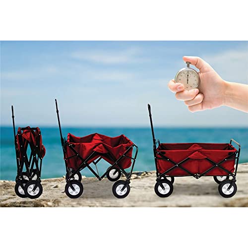 MXIAOXIA Collapsible Folding Garden Outdoor Park Utility Wagon Picnic Camping Cart with Replaceable Cover (Standard Size 8" Wheels) (Color : White-Dinosaur Doodle4)