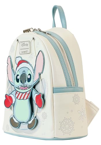 Loungefly Disney Stitch Holiday Snow Angel Glitter Mini Backpack