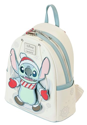 Loungefly Disney Stitch Holiday Snow Angel Glitter Mini Backpack