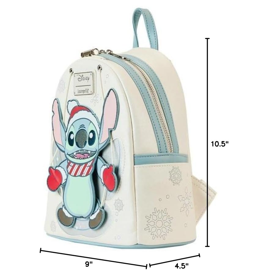 Loungefly Disney Stitch Holiday Snow Angel Glitter Mini Backpack