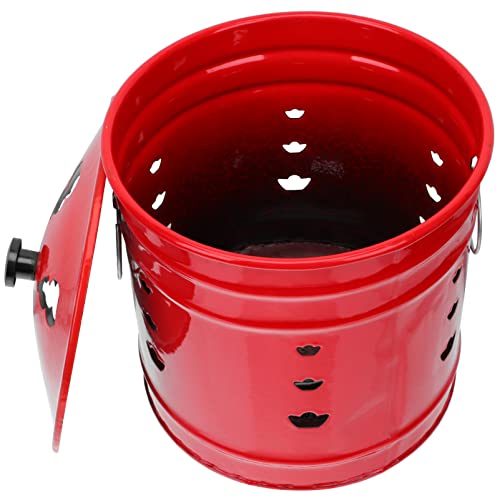 Metal Garden Incinerator Fire Bin: Enamel Burn Bin Stainless Steel Incinerator Burn Barrel Incinerator Cage Ash Bucket Fire Pit Wood Burning Pit for Outdoor Patio Backyard