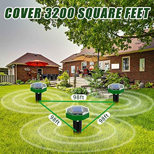Solar Mole Repellent 12 Pack,Gopher Repellent Ultrasonic Waterproof for Outdoor Garden Lawn Yard Get Rid of Gophers, Moles, Groundhogs,Voles